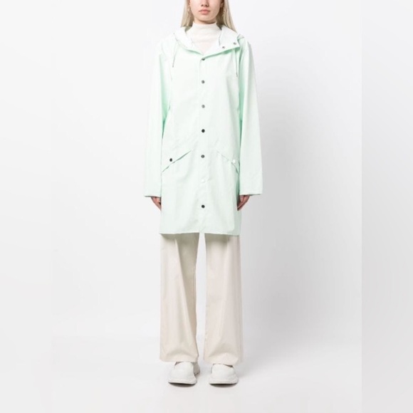 Rains | Jackets & Coats | Rains Long Jacket Rain Coat In Mineral | Poshmark